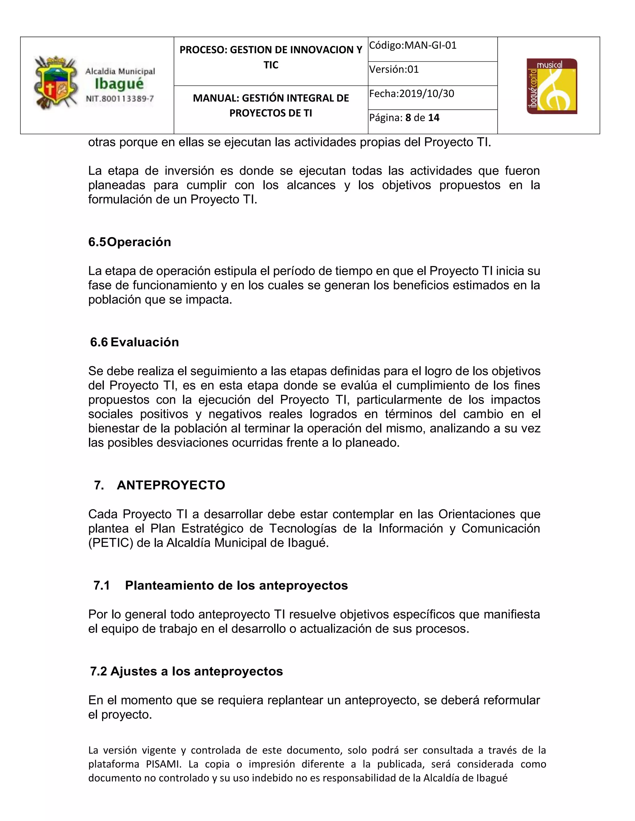 gestion integral de proyectos de TI manual | PDF