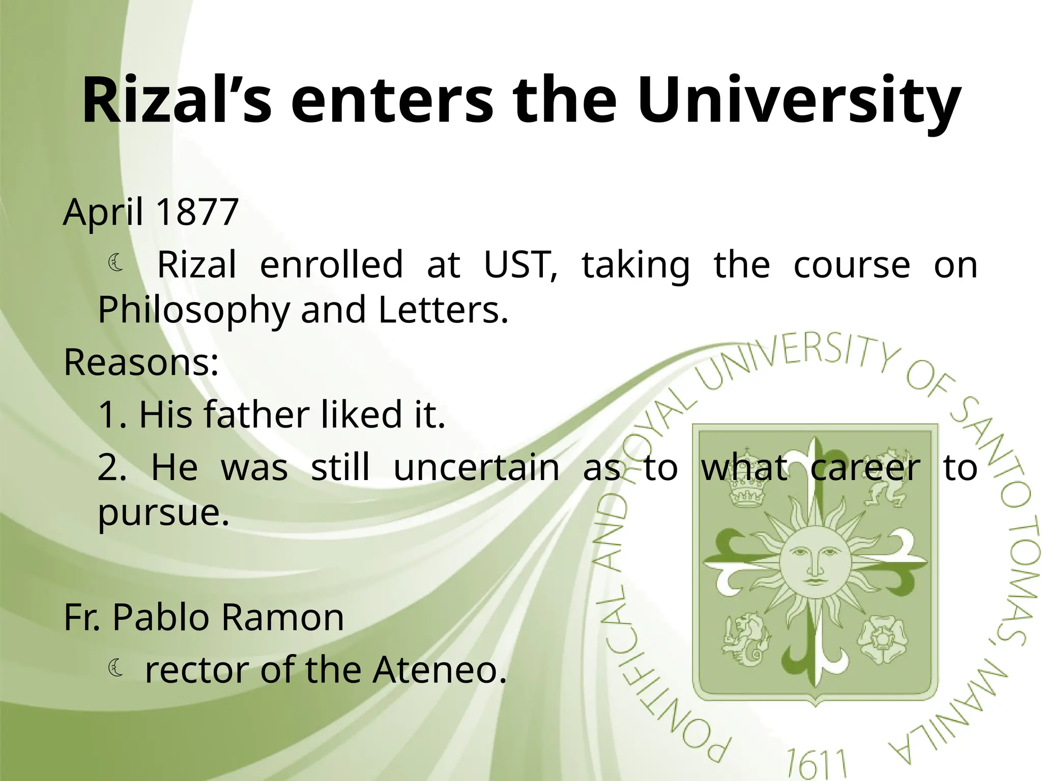 282969563-rizal-in-ust-final-pptx.6600pptx | PPTX