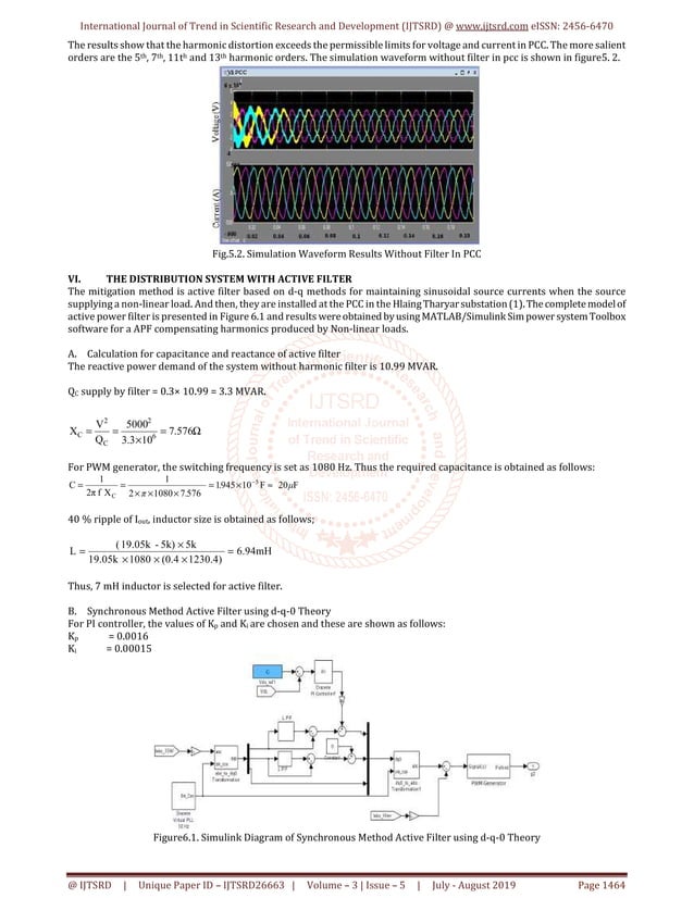 Design of Active Filter for Reducing Harmonic Distortion in Distribution Network | PDF
