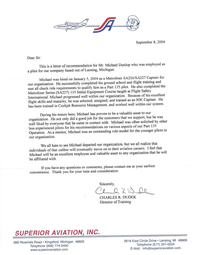 Superior Aviation Recommendation | PDF