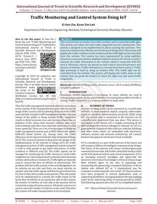 Traffic Monitoring and Control System Using IoT | PDF