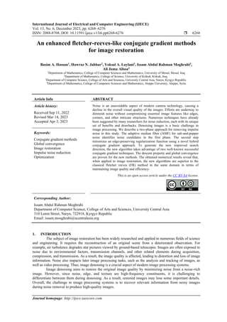 An enhanced fletcher-reeves-like conjugate gradient methods for image restoration | PDF