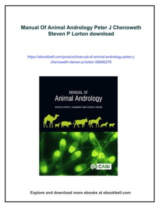 Manual Of Animal Andrology Peter J Chenoweth Steven P Lorton | PDF