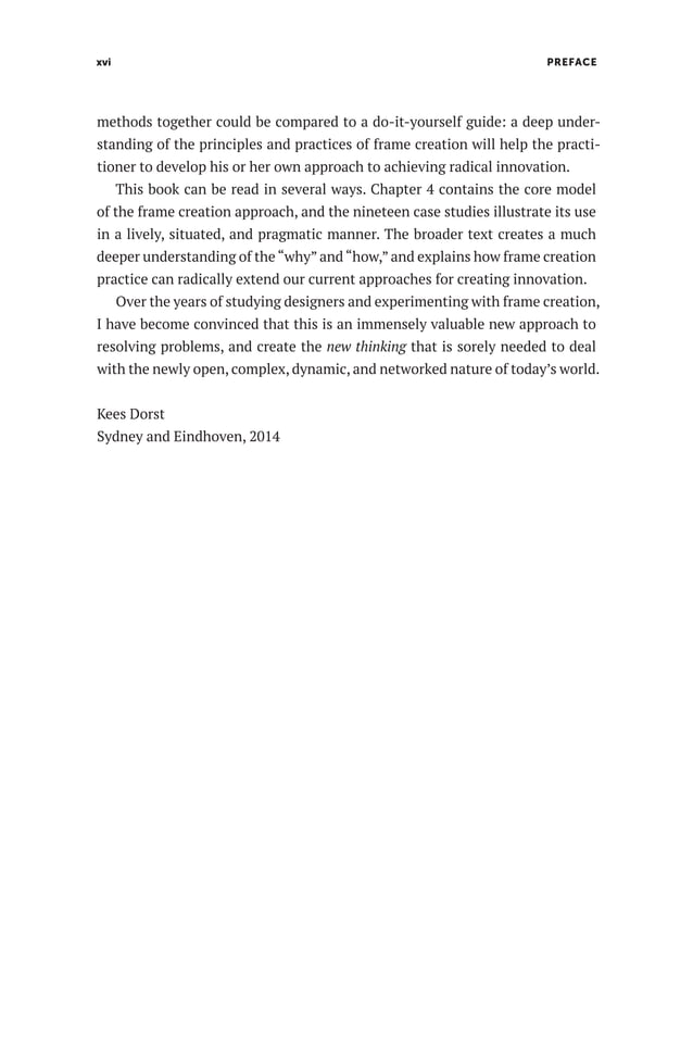 Frame Innovation Create New Thinking By Design Kees Dorst | PDF
