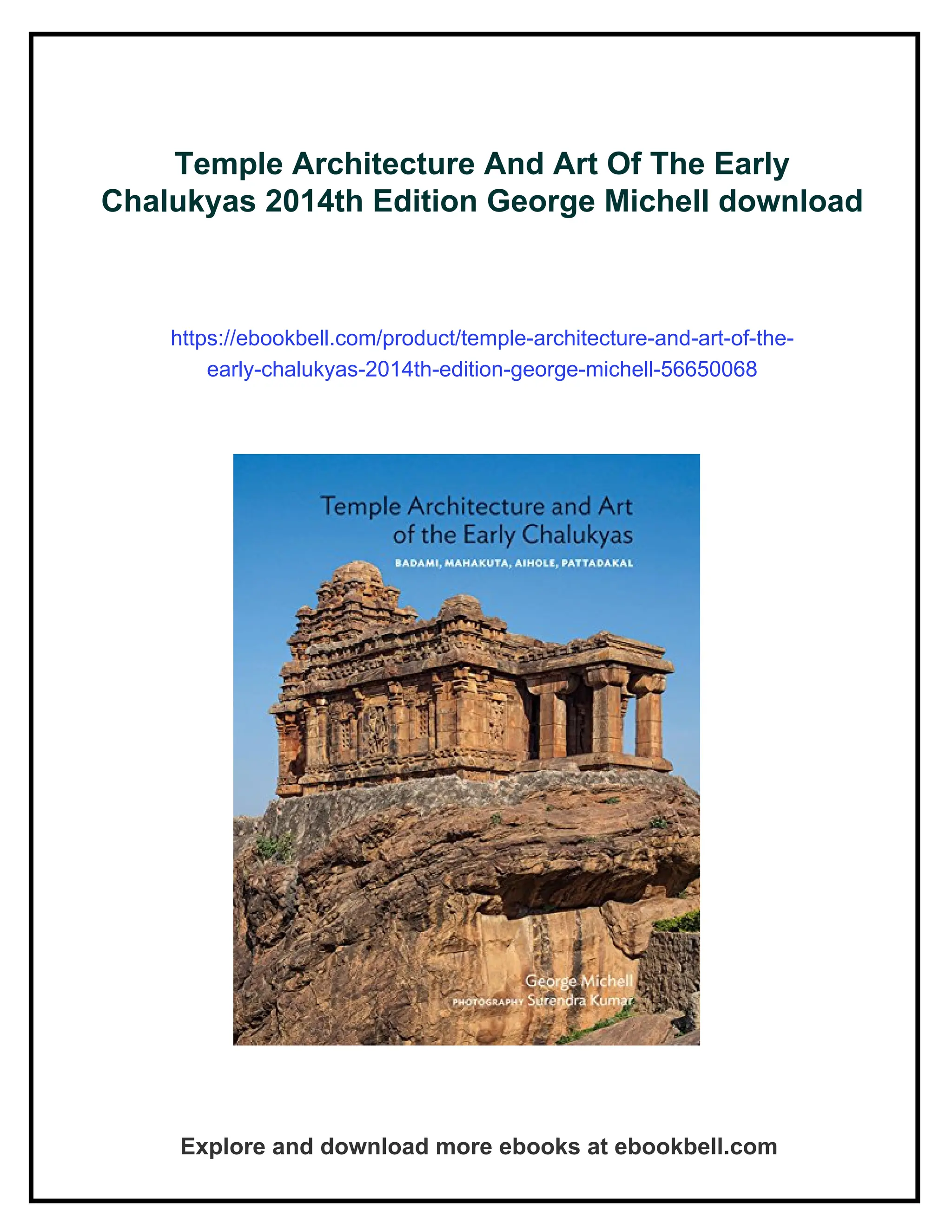 Temple Architecture And Art Of The Early Chalukyas 2014th Edition ...