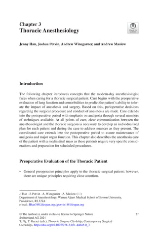 Thoracic Surgery Clerkship A Guide For Senior Medical Students Thomas ...