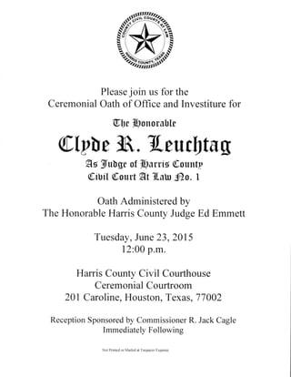 Judge Leuchtag's Investiture Invite | PDF