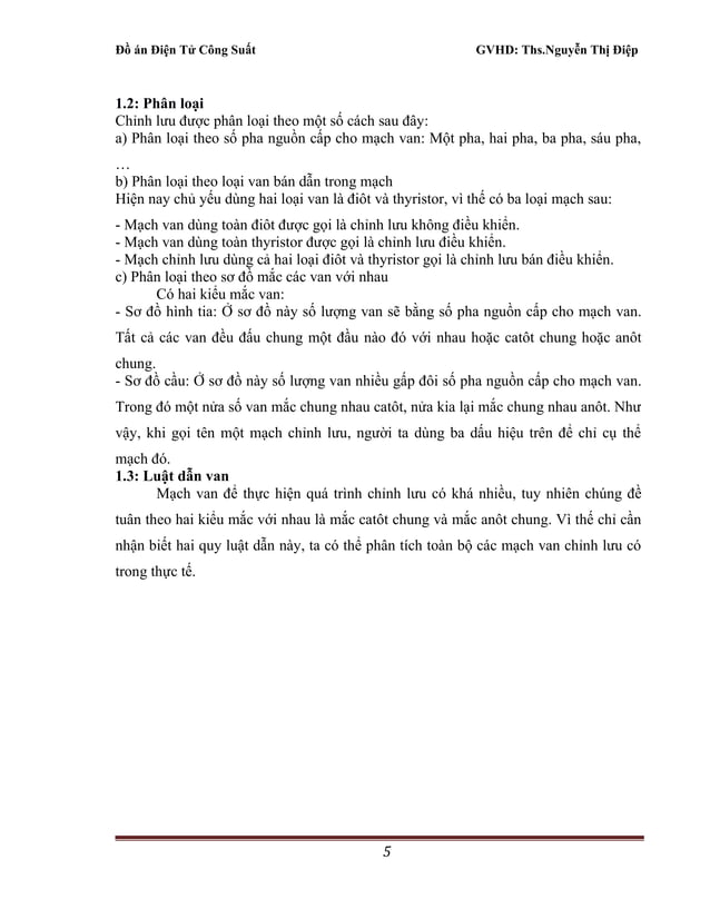 Đồ án điện tử công suất: Thiết kế bộ chỉnh lưu hình tia ba pha | PDF