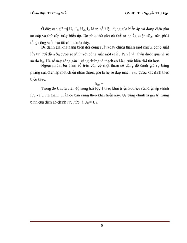 Đồ án điện tử công suất: Thiết kế bộ chỉnh lưu hình tia ba pha | PDF