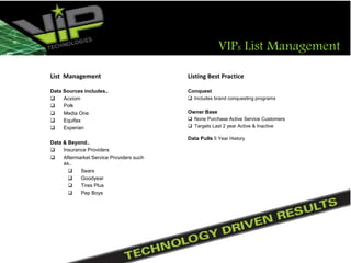 VIP Technologies PowerPoint Presentation | PPT