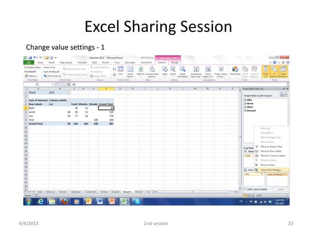 Excel Sharing Session 2 | PPT