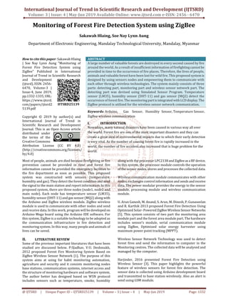 Monitoring of Forest Fire Detection System using ZigBee | PDF