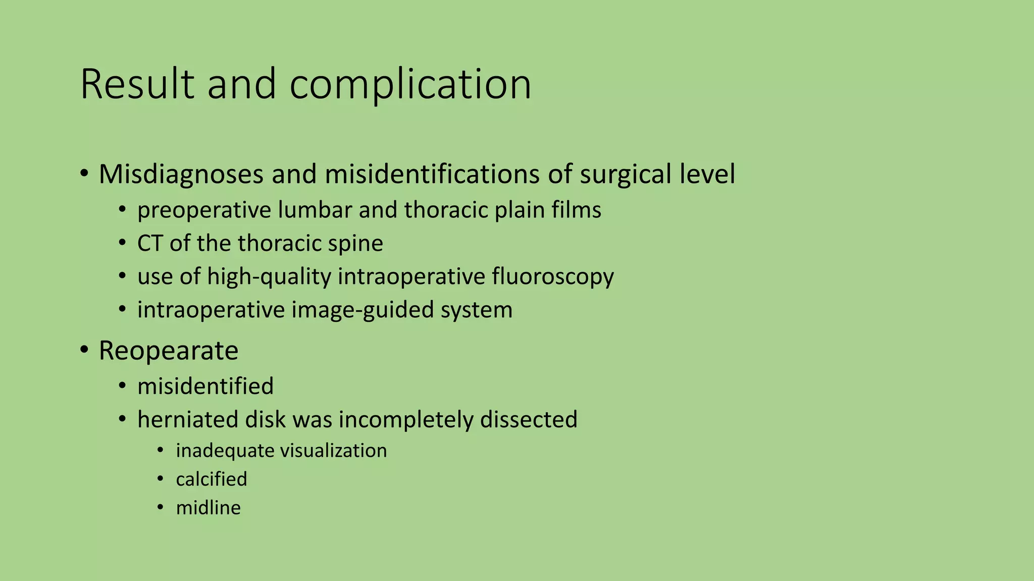 283 treatment of thoracic disk herniation | PPTX