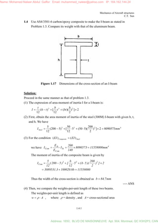 Mechanics of Aircraft Structures solution manual C.T. Sun 2nd ed | PDF