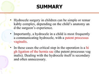 surgical treatment of hydrocele and hernia | PPT