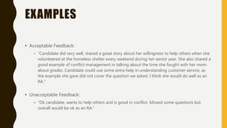 Indivdiual Interview RA Training | PPTX