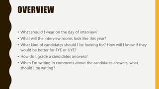 Indivdiual Interview RA Training | PPTX