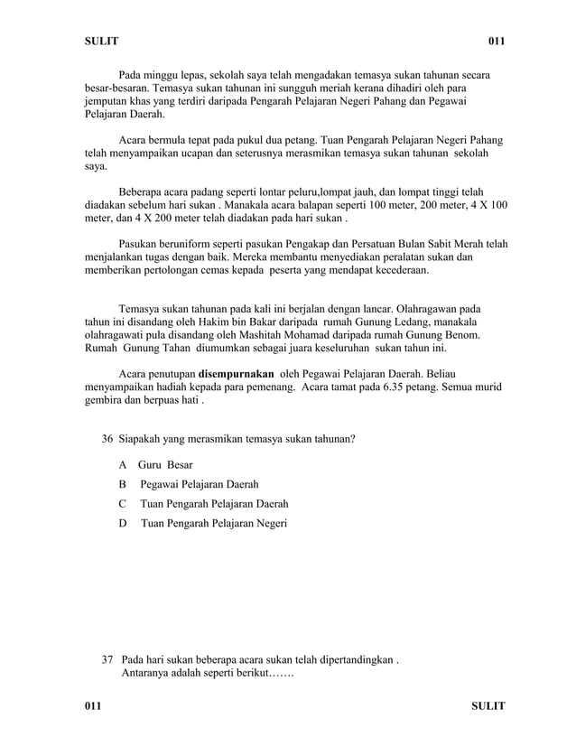 28443119 soalan-bm-bahasa-melayu-pemahaman-tahun-4-131115050029-phpapp01 | PDF