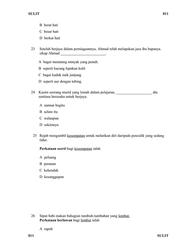 28443119 soalan-bm-bahasa-melayu-pemahaman-tahun-4-131115050029-phpapp01 | PDF