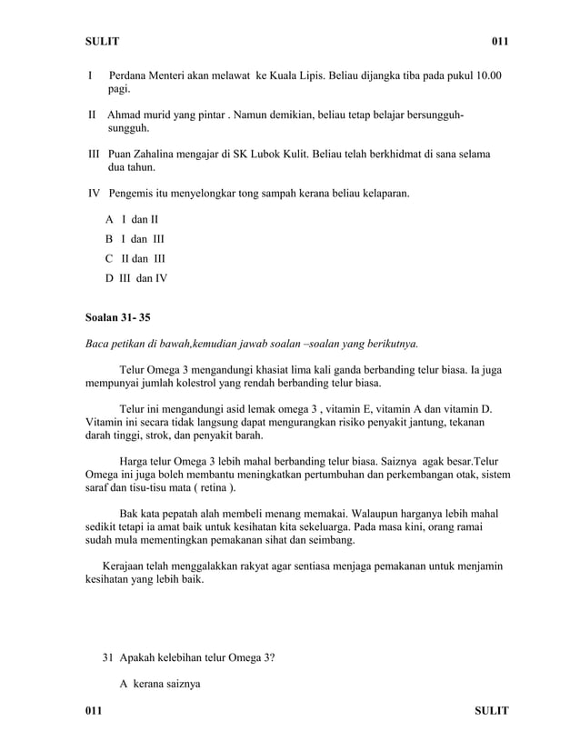 28443119 soalan-bm-bahasa-melayu-pemahaman-tahun-4 | DOC