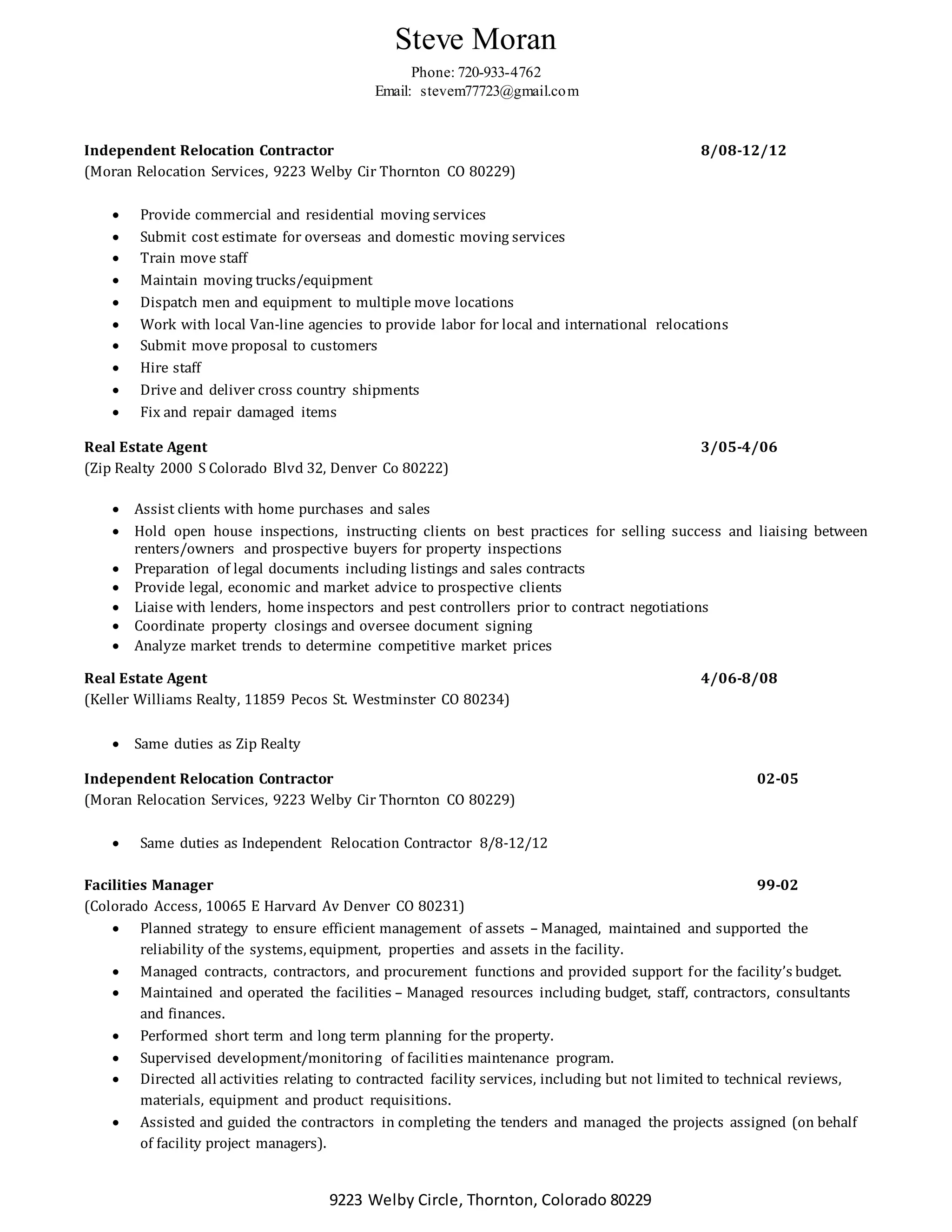 Steve's Resume 10-1-15 (2) | PDF