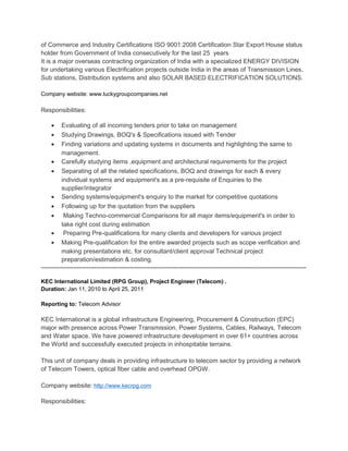 5yr_Tendering & Estimation Engineer | DOC | Construction Industry ...