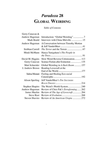 Global Weirding Gerry Canavan Andrew Hageman Eds | PDF