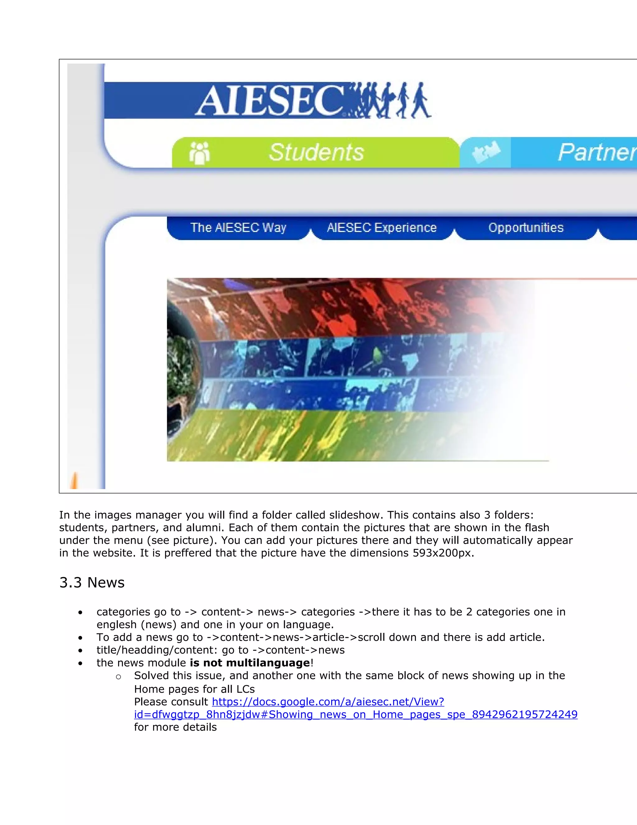 AIESEC CMS - User guide | PDF