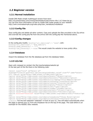 AIESEC CMS - User guide | DOC | Web Development | Internet