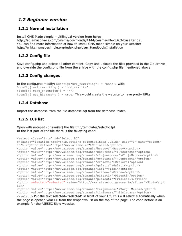 AIESEC CMS - User guide | PDF