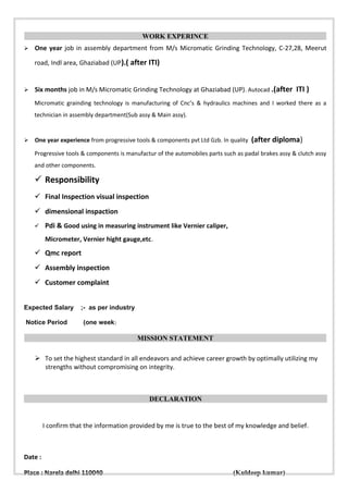 kuldeep resume | DOC