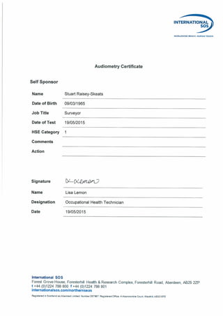 Audiometry Certificate | PDF