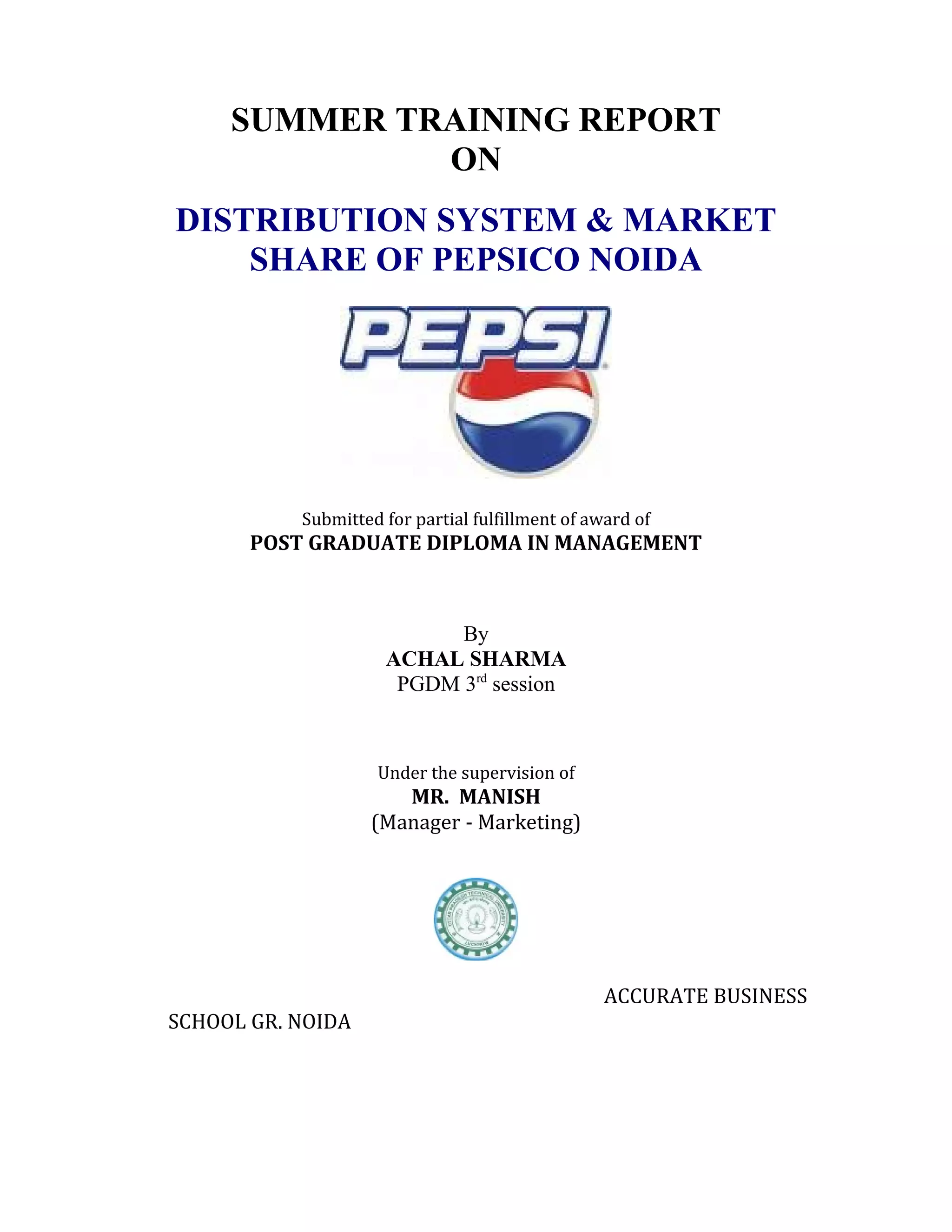 284 distribution network of pepsi in jaunpur | PDF
