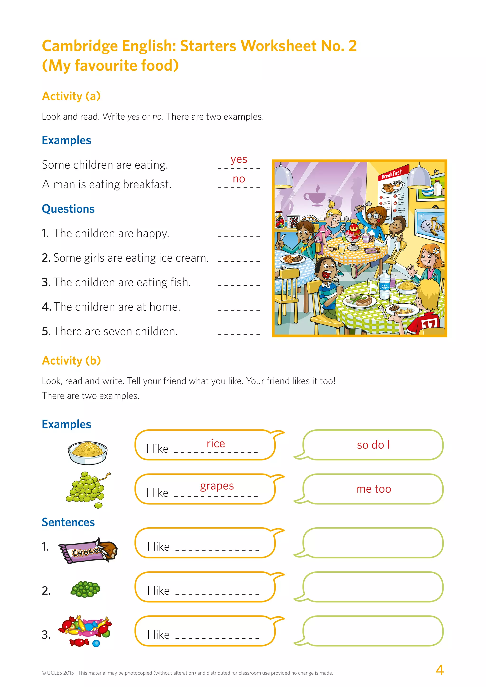285128 yle-starters-worksheets /Hojas de ejercicio | PDF