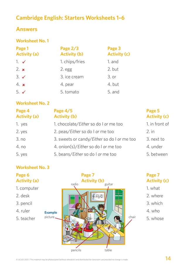 285128 yle-starters-worksheets /Hojas de ejercicio | PDF