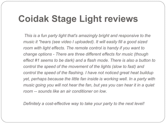 coidak led lights stage light | PPT