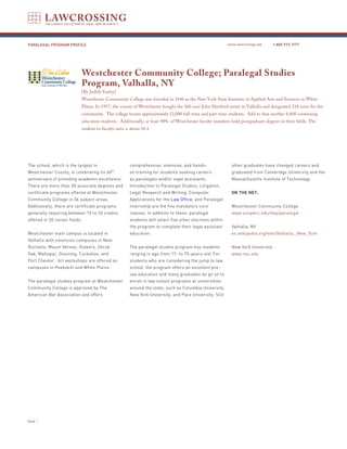 The Paralegal Studies Program at Westchester Community College in ...