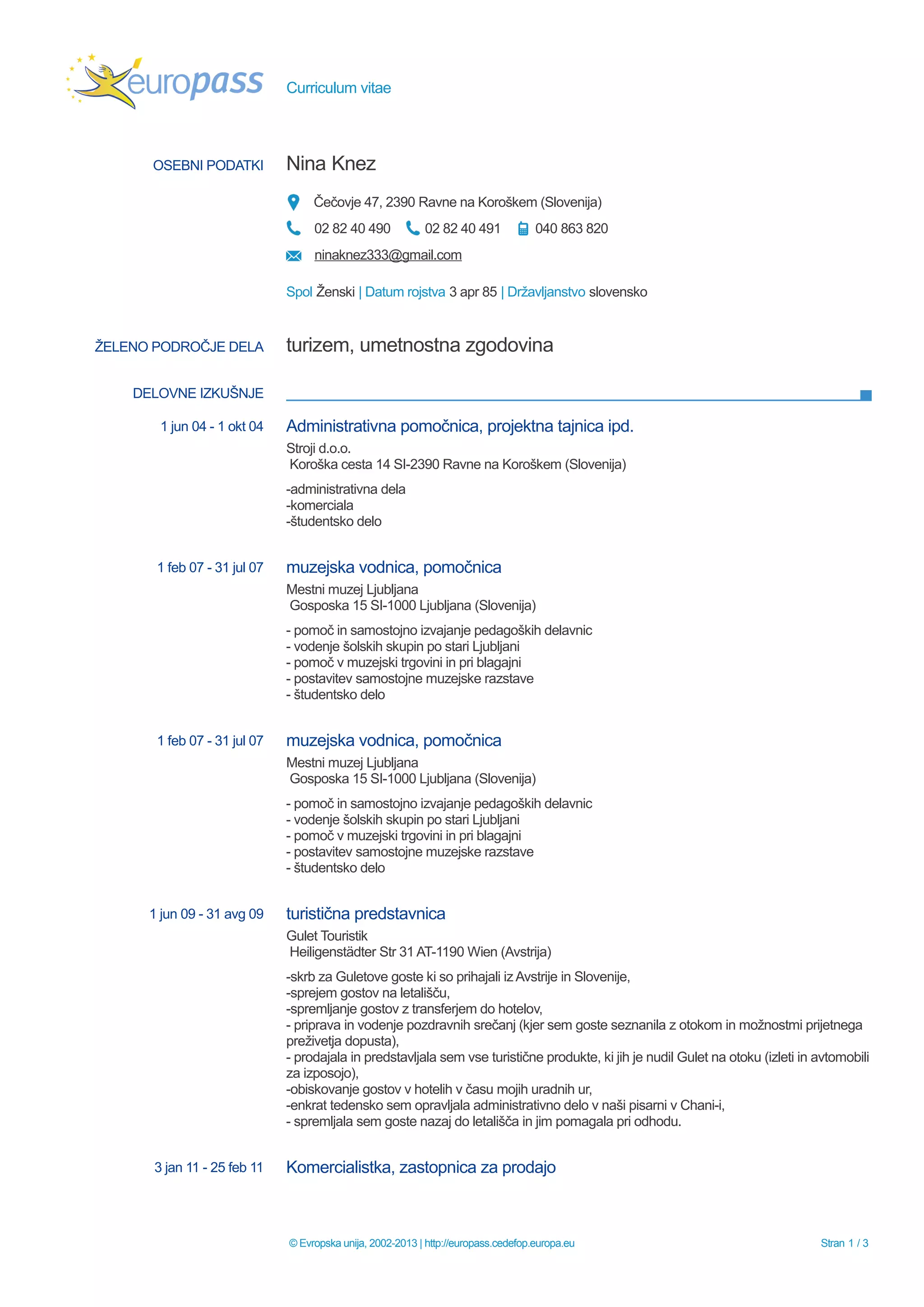 Europass-CV-2013 | PDF