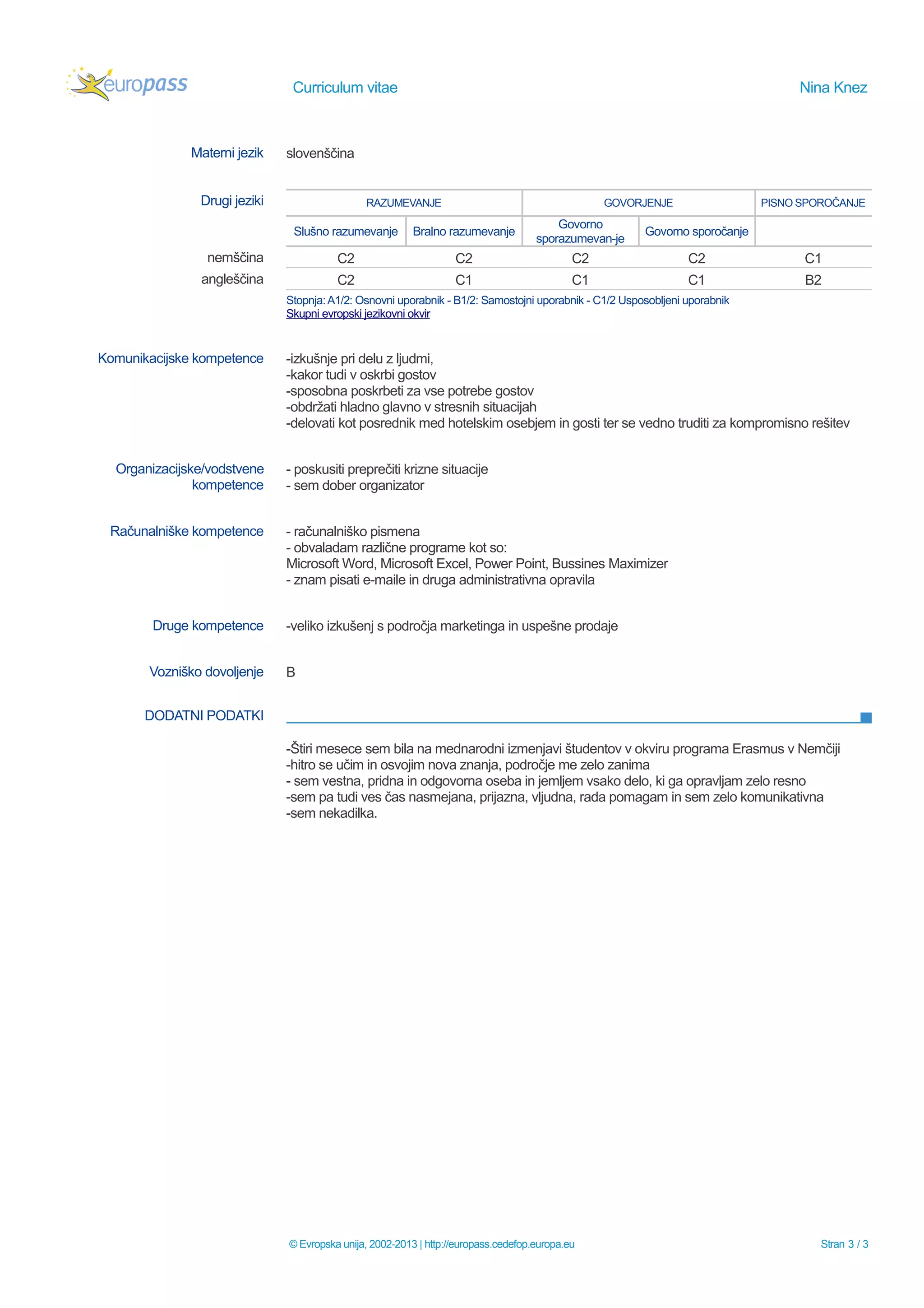 Europass-CV-2013 | PDF