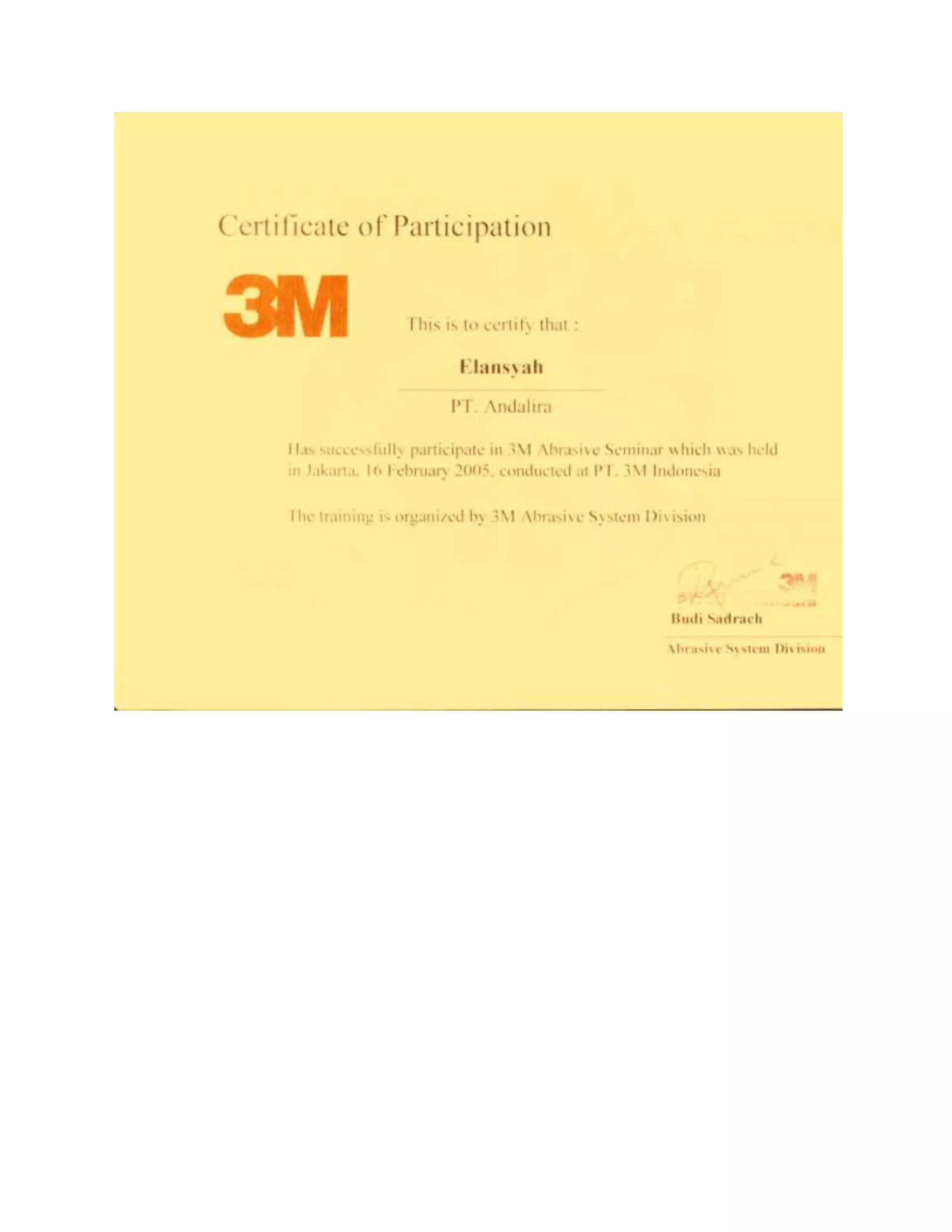 certificate 3M | DOCX