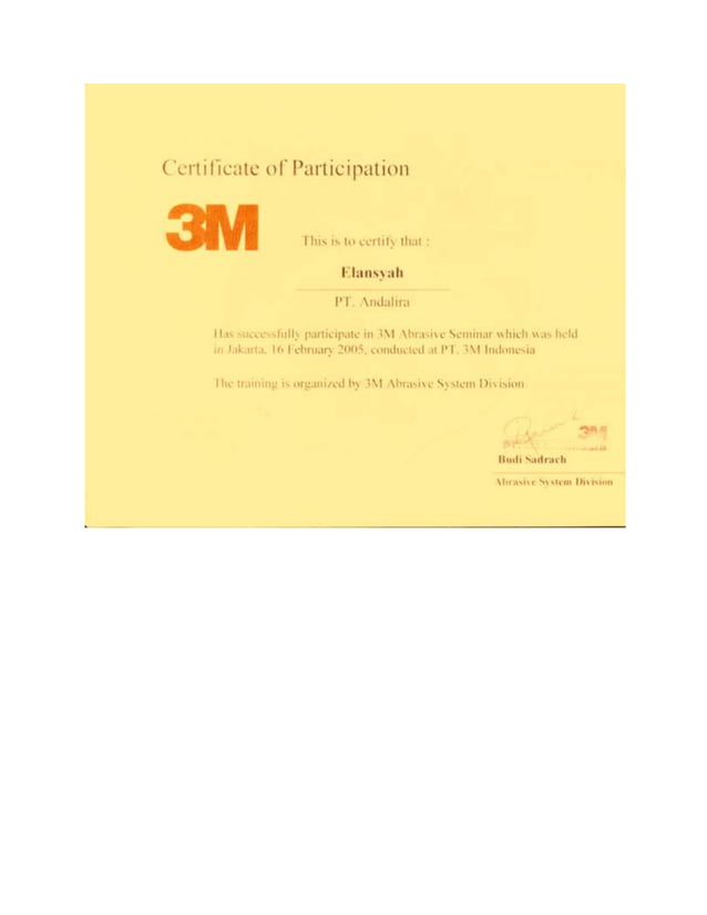 certificate 3M | DOCX