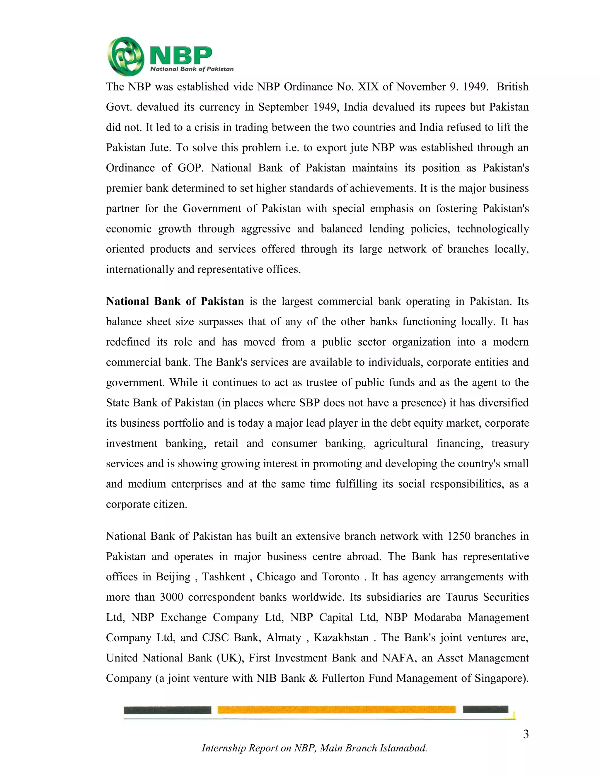 internship-report-national-bank-of-pakistan | DOC