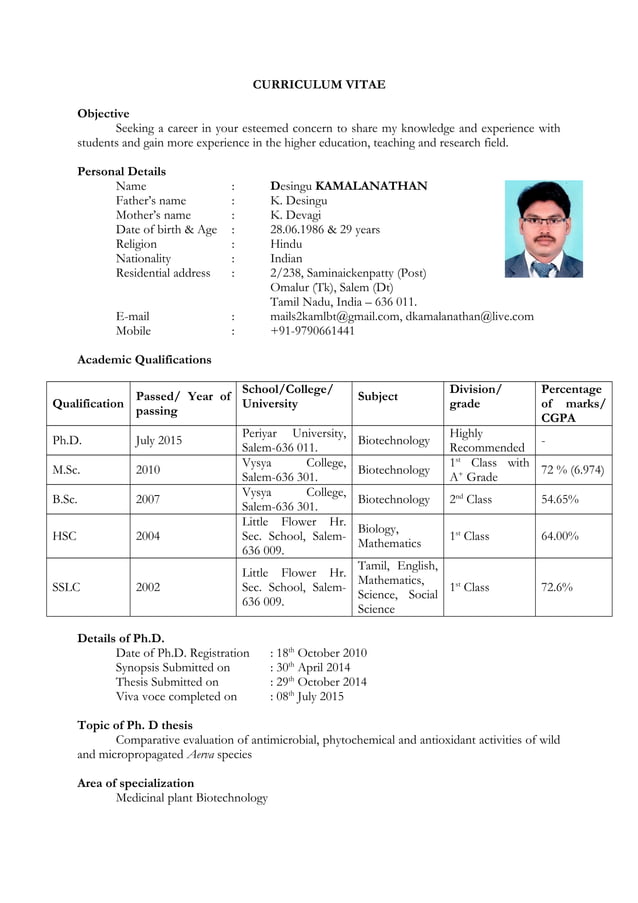 Kamal Academic CV | PDF