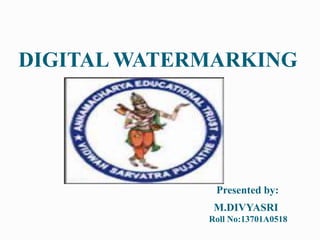 CSE digital Watermarking report | PPTX | Internet for Beginners | Internet