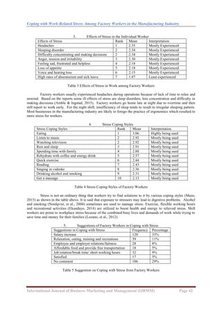 Coping With Work-Related Stress among Factory Workers In The ...