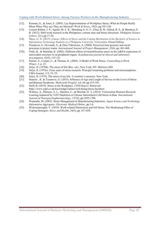 Coping With Work-Related Stress among Factory Workers In The ...
