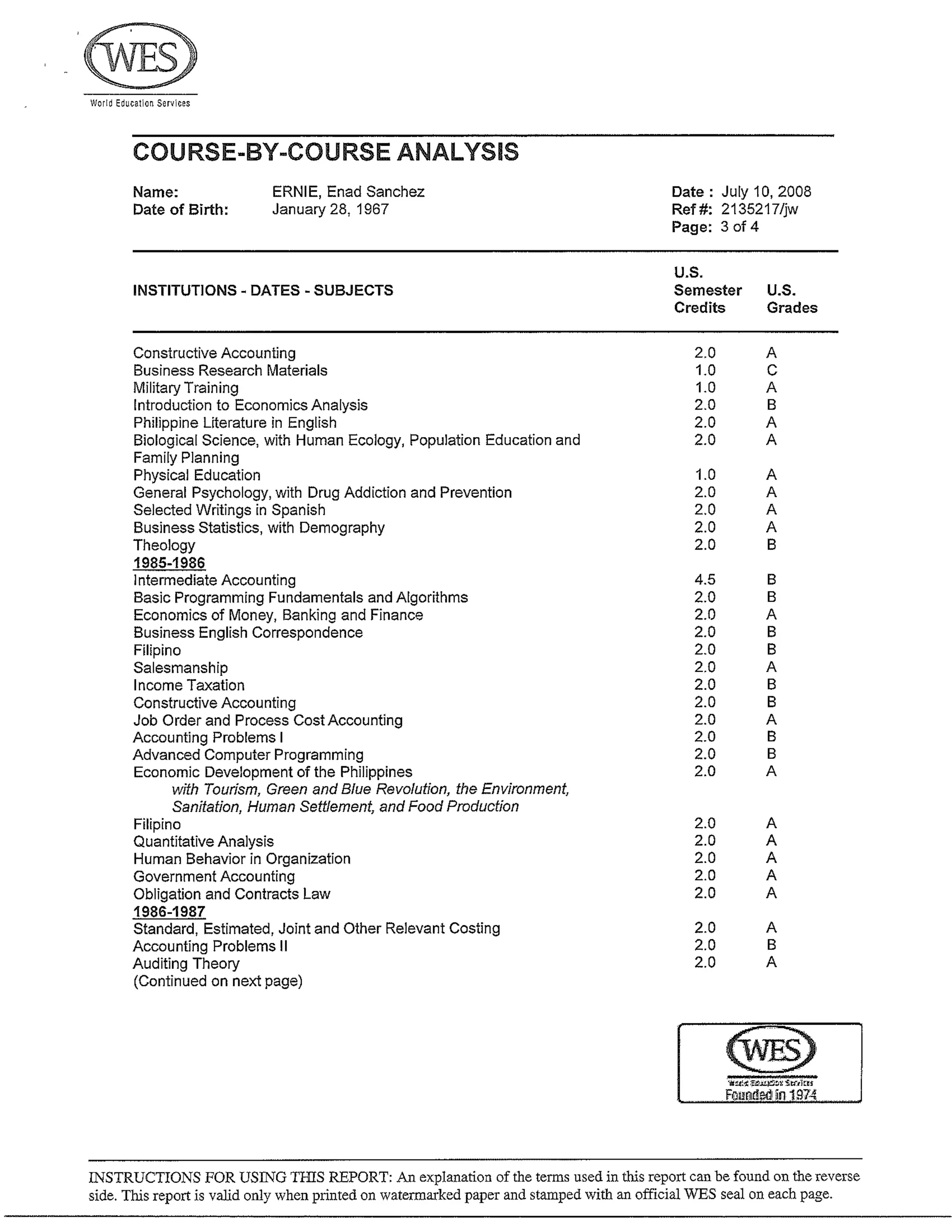 WES DEGREE EVALUATION | PDF