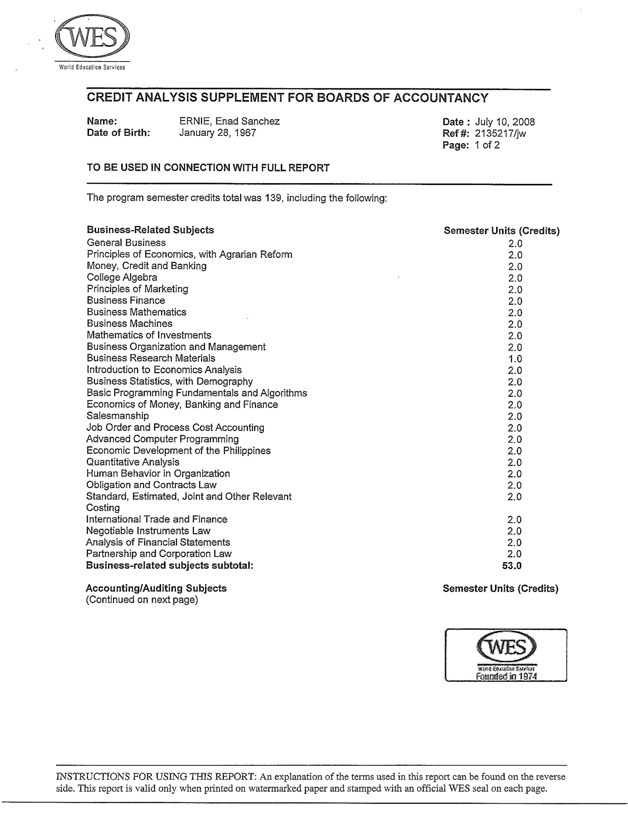WES DEGREE EVALUATION | PDF