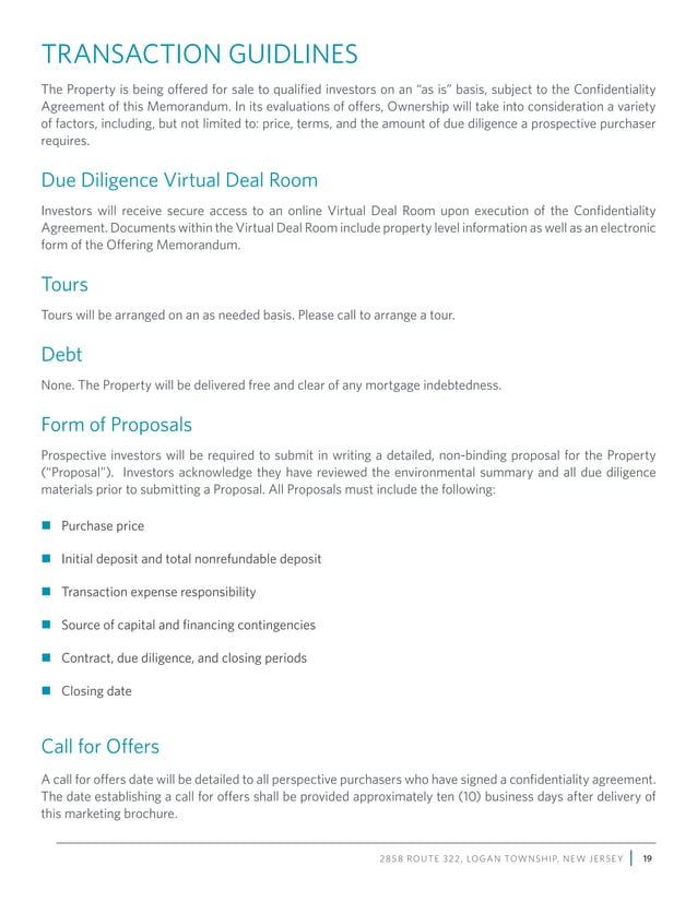 2858 route 322, LOGAN TOWNSHIP, NJ offering memorandum | PDF