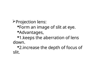History and parts of slit lamp examination | PPTX